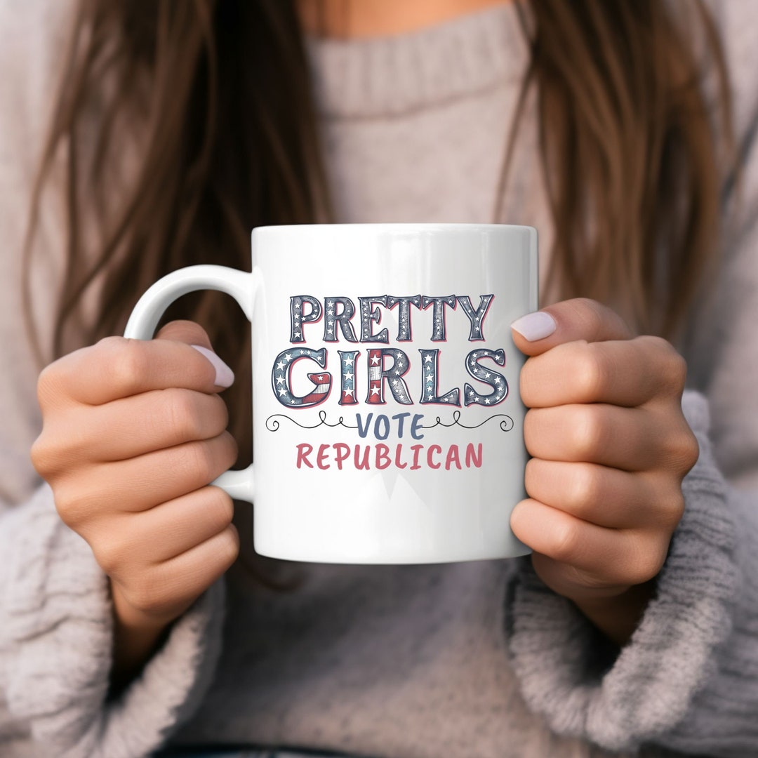 Pretty Girls Vote Republican 4th of July Mug Republican Gifts Patriotic ...