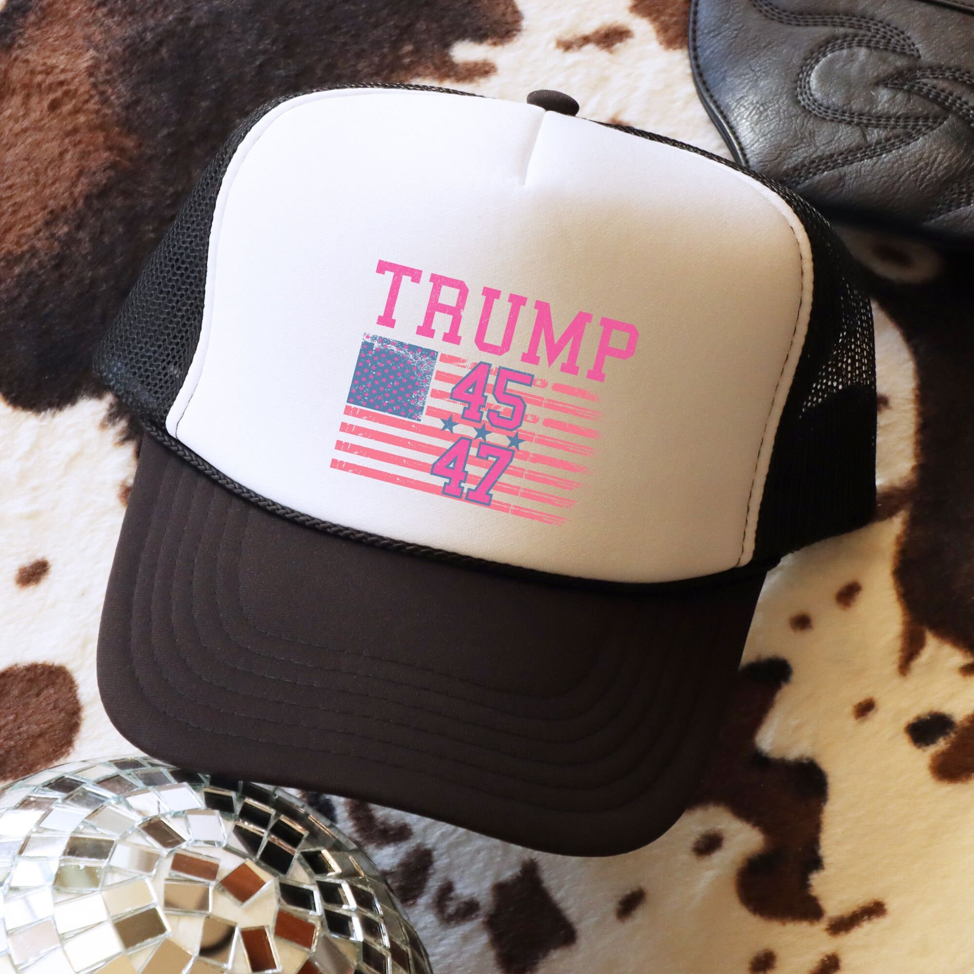 Trump Trucker Hat Pretty Girls Vote Republican Pink Trump Hat Maga ...