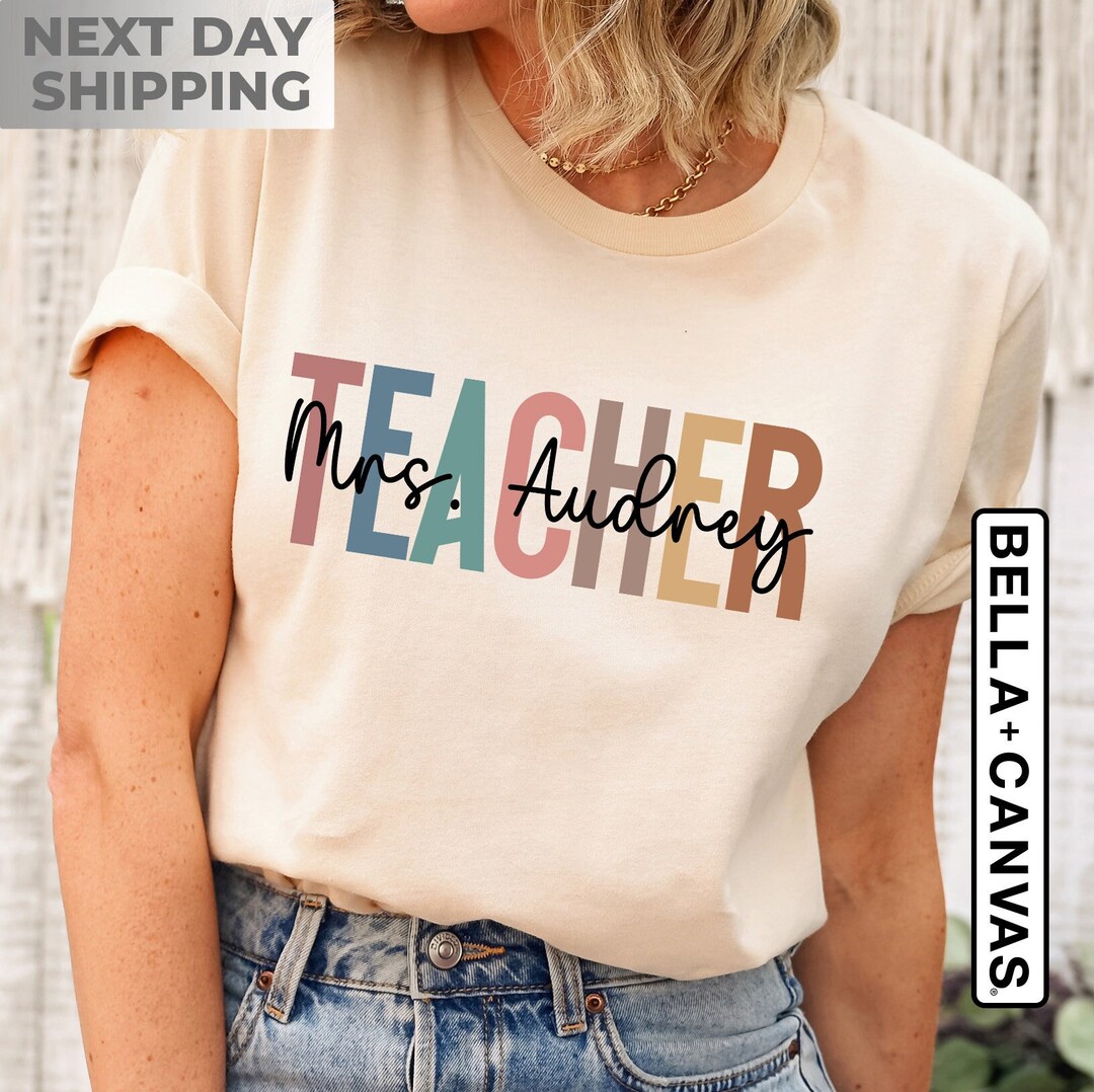 Custom Teacher Shirt, Teacher Mrs Shirt, Cute Teacher Crewneck, Teacher ...