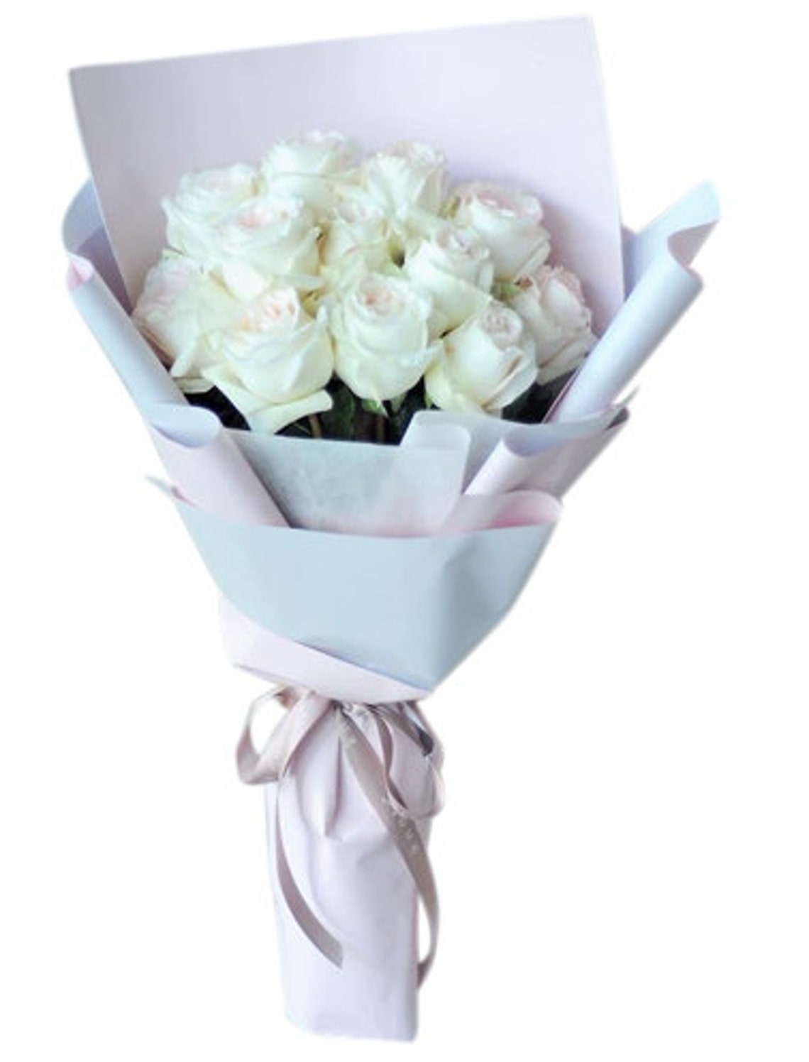 A Dozen Roses Wrapped Bouquet Flower Delivery Many Color Choices - Etsy