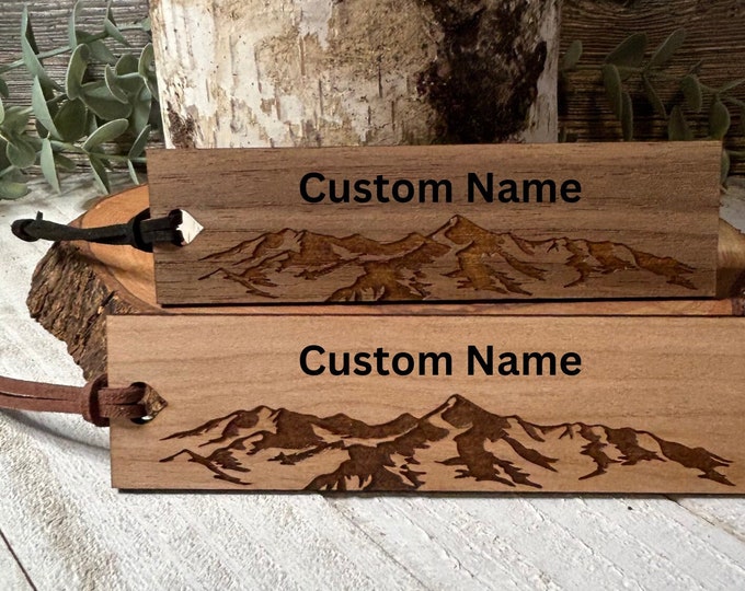 Personalized Wooden Trees Bookmark / Custom Oak Willow Pine Tree Wood ...