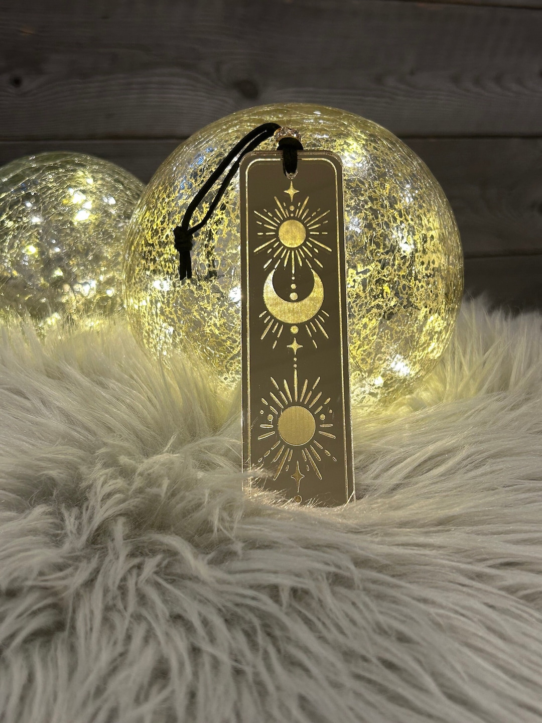 Sun & Moon Mirrored Acrylic Bookmark, Book Lover Gift, Engraved ...