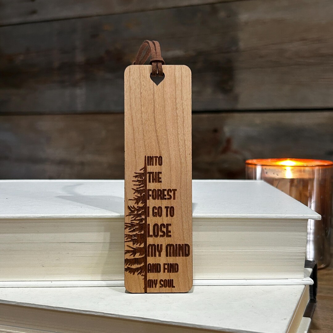 Custom Wooden Bookmark, Laser Engraved, Walnut, Cherry Wood ...