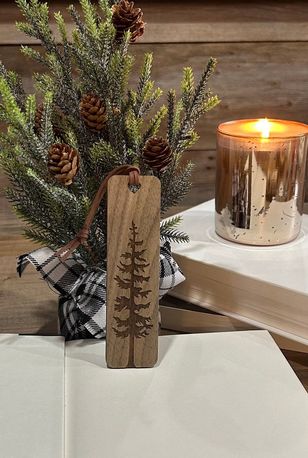 Pine Tree Wooden Bookmark With Custom Name | Personalized Gift | Gift ...