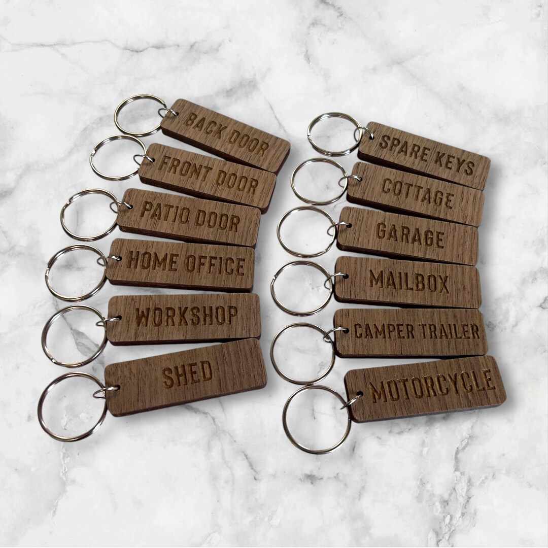 Custom House Key Tags, Labelled House Keyring, Engraved Keychain ...