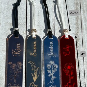 Custom Birth Month Bookmark | Birth Flower | Personalized Gift for Her ...