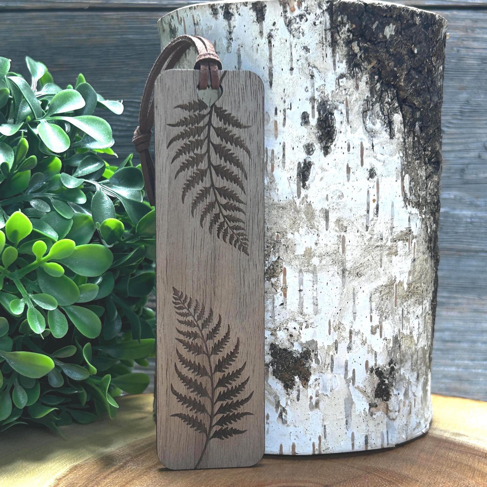 Personalized Wooden Bookmark – Fern Engraved Wood Book Mark, Gift for ...