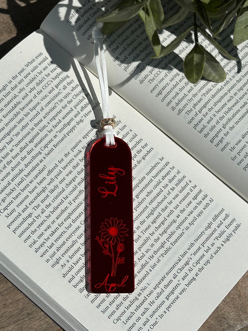 Custom Birth Month Bookmark Birth Flower Personalized Gift for Her Book ...