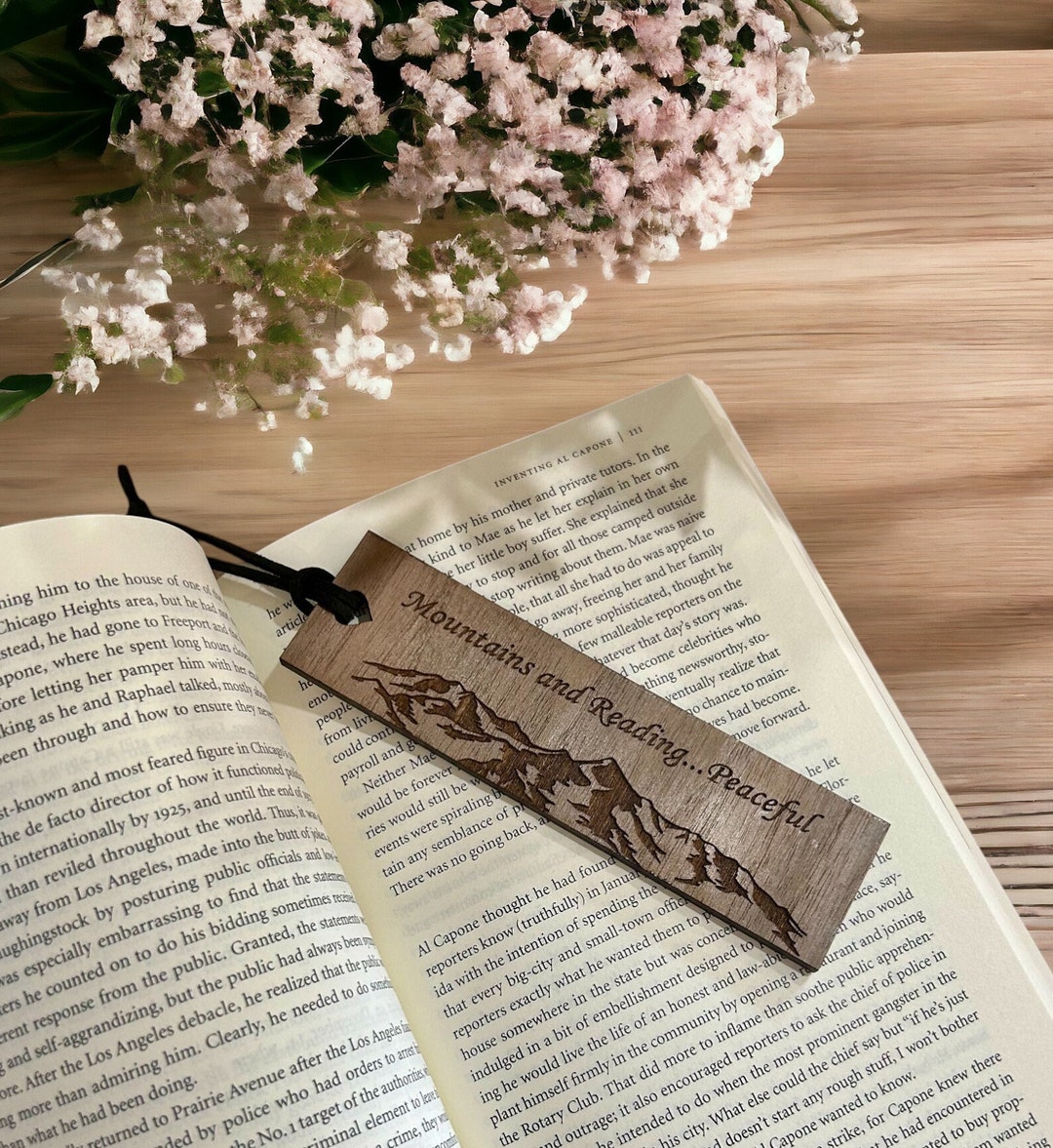 Mountain Engraved Wooden Bookmark | Gift for Her | Gift for Him ...
