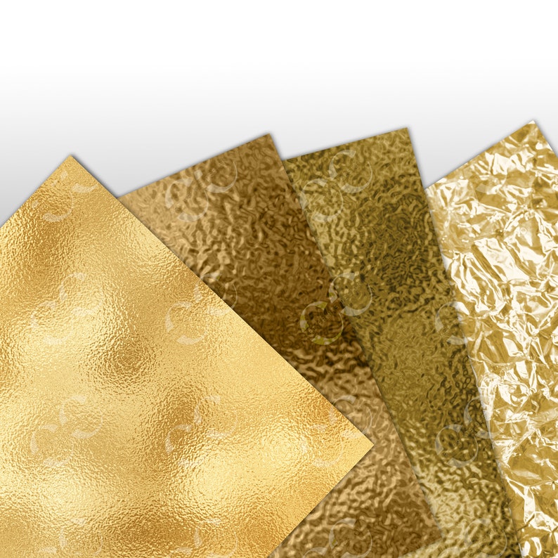 16 Gold Foil Glitter Digital Papers | Gold Glitter Textures | 12" 300 ...