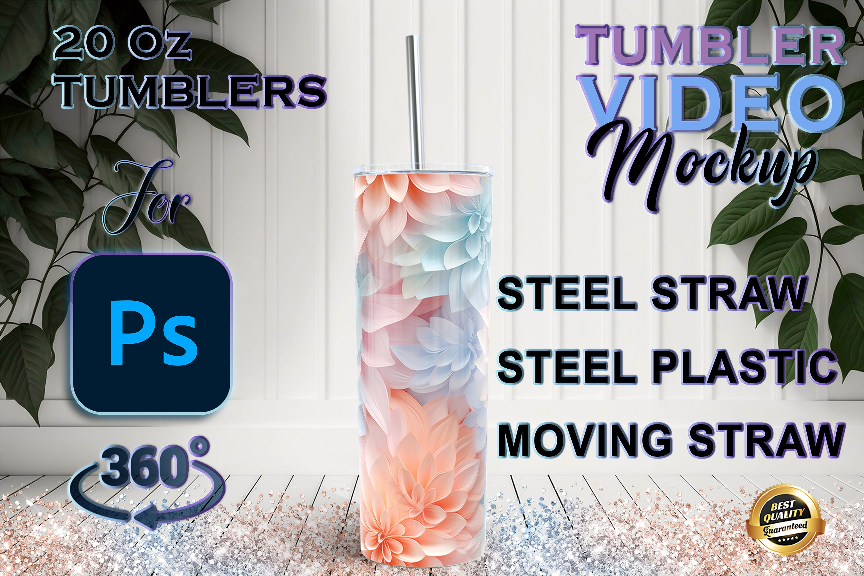 20 Oz Rotating Tumbler Animation Mockup,rotating Tumbler Mockup ...