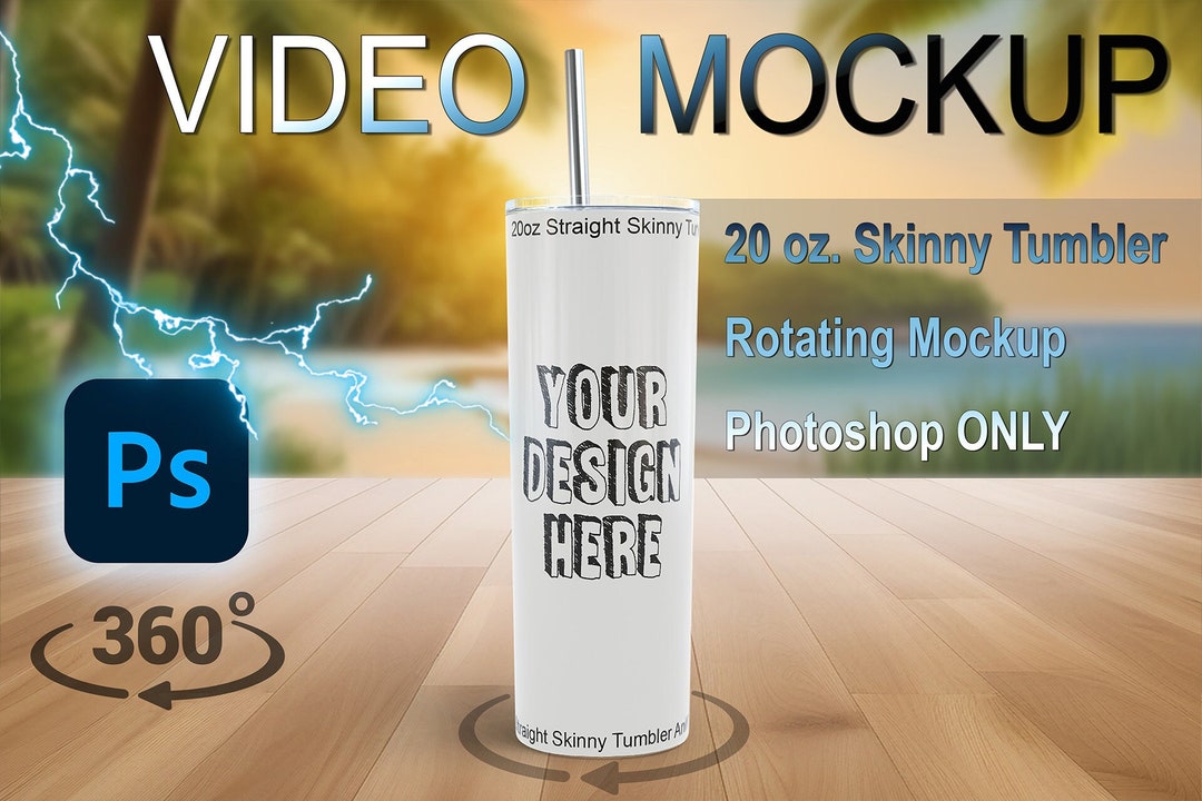 20 Oz Rotating Tumbler Animation Mockup,rotating Tumbler Mockup ...