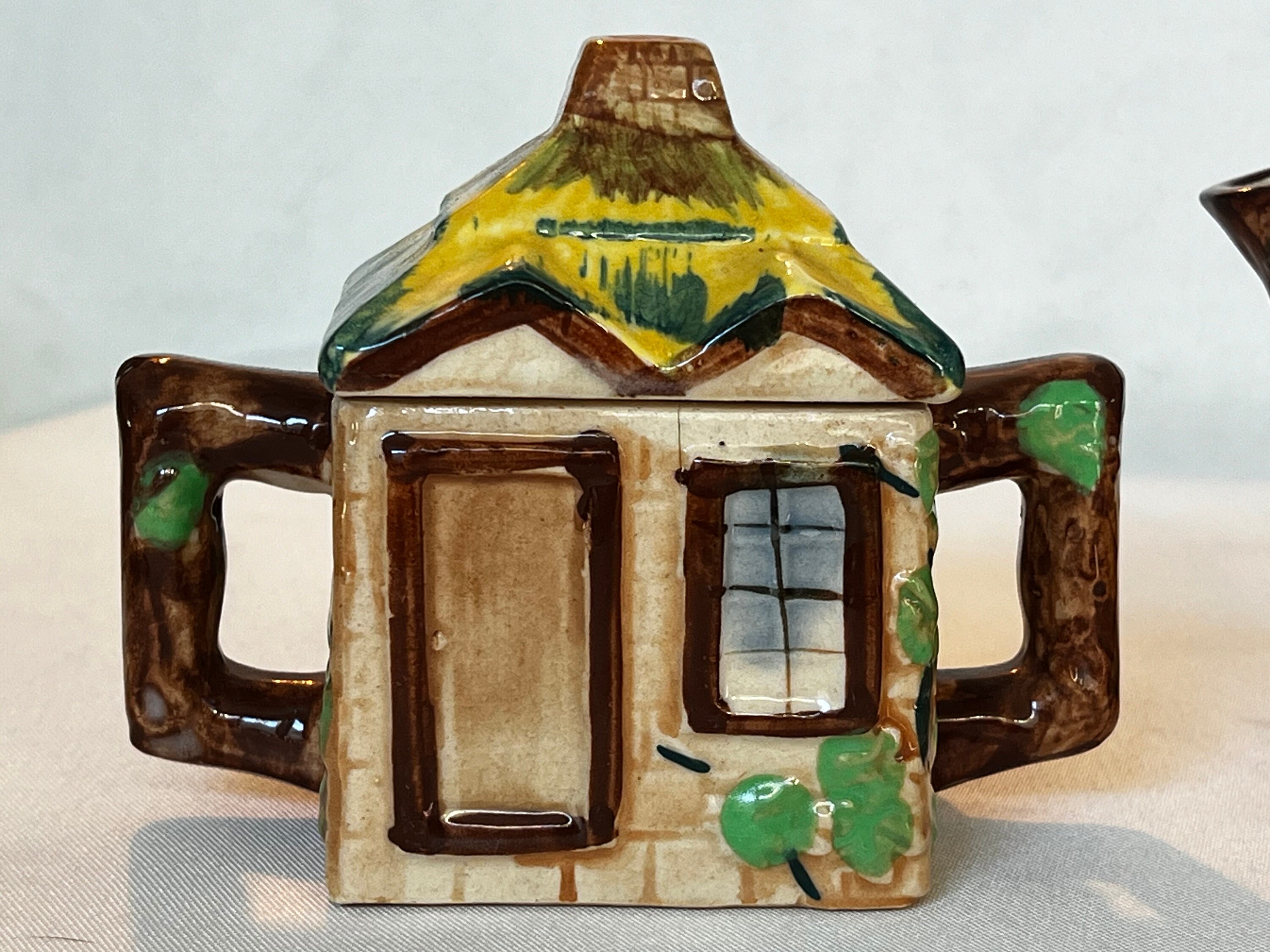 Vintage Cottage Tea Set Teapot, Sugar and Cream - Etsy