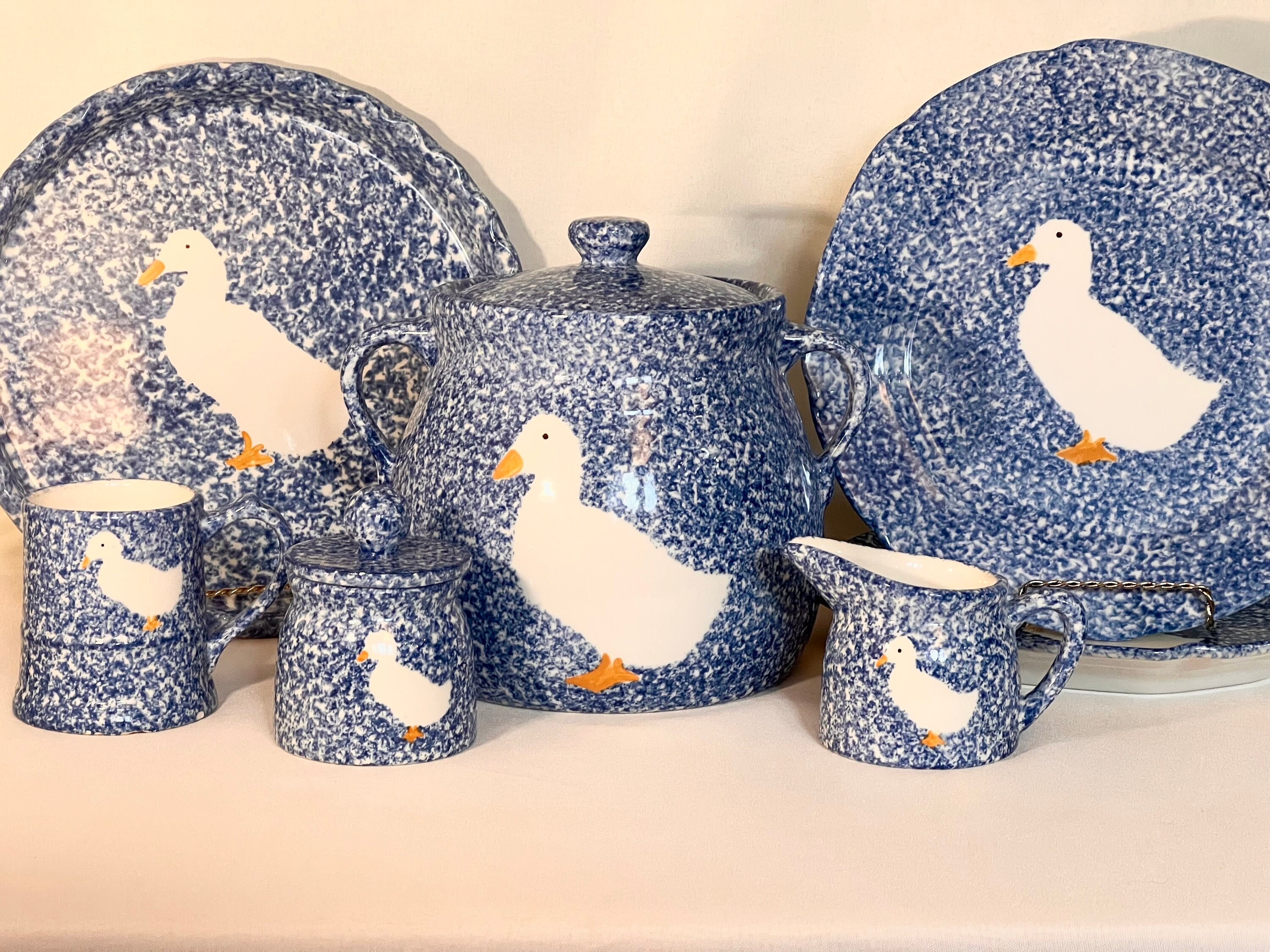 Blue Stipple With Duck Dinnerware - Etsy