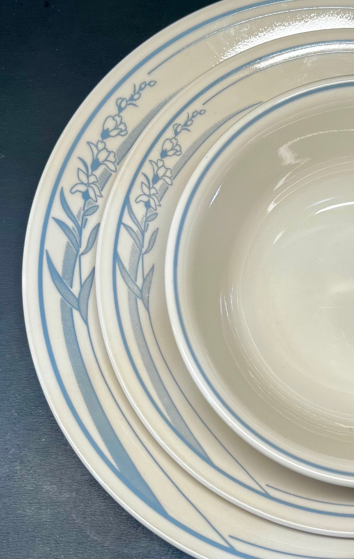 Corelle Blue Lily Dinnerware - Etsy