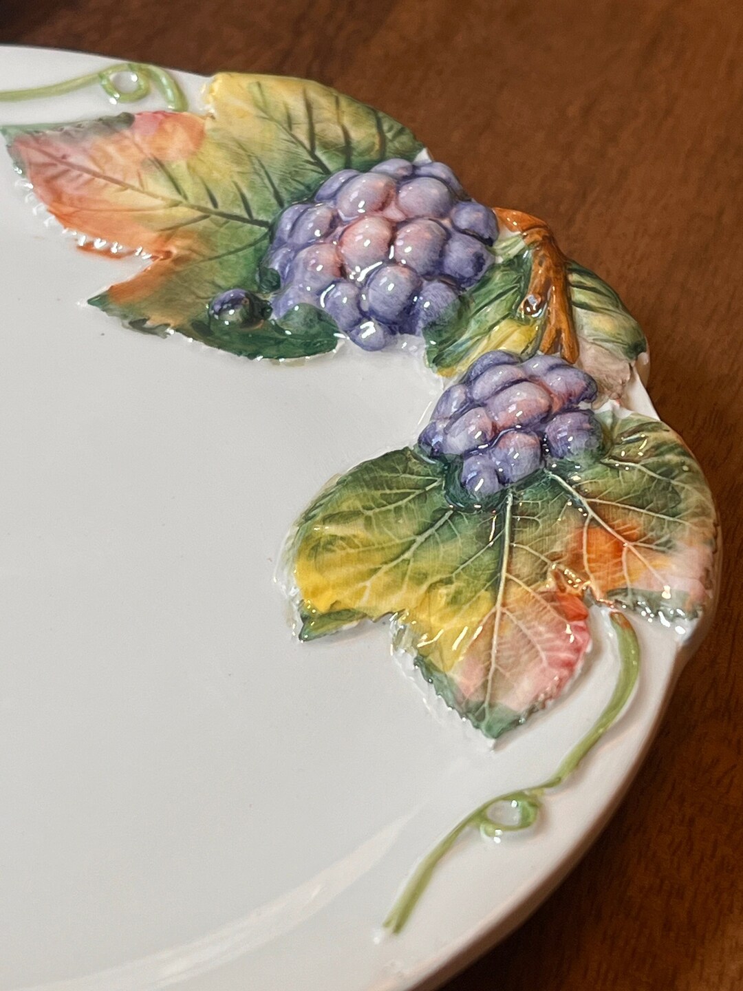 Majolica Grape Vine Dinner Plates Salad Plates 18 Inch Platter - Etsy