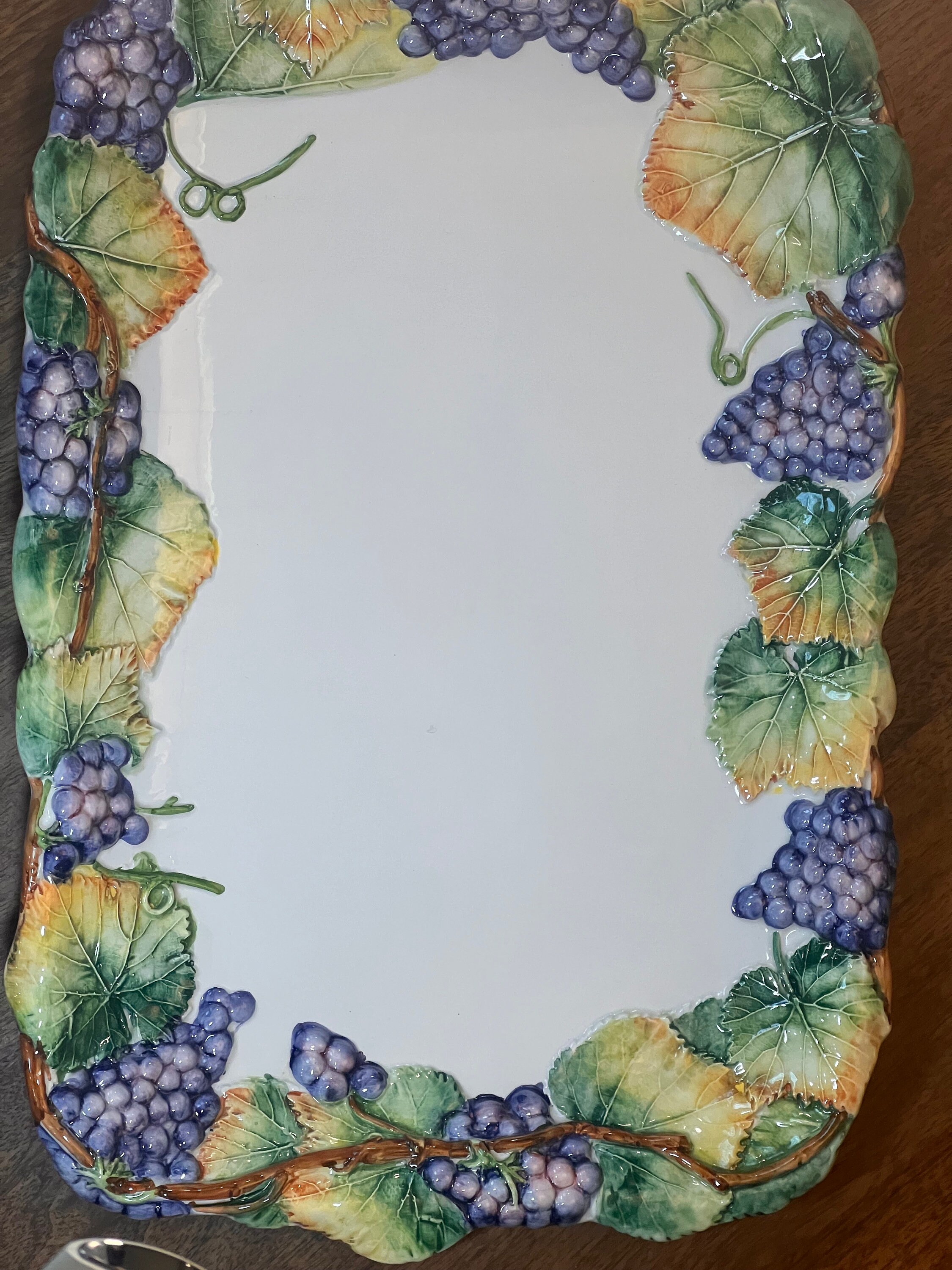 Majolica Grape Vine Dinner Plates Salad Plates 18 Inch Platter - Etsy