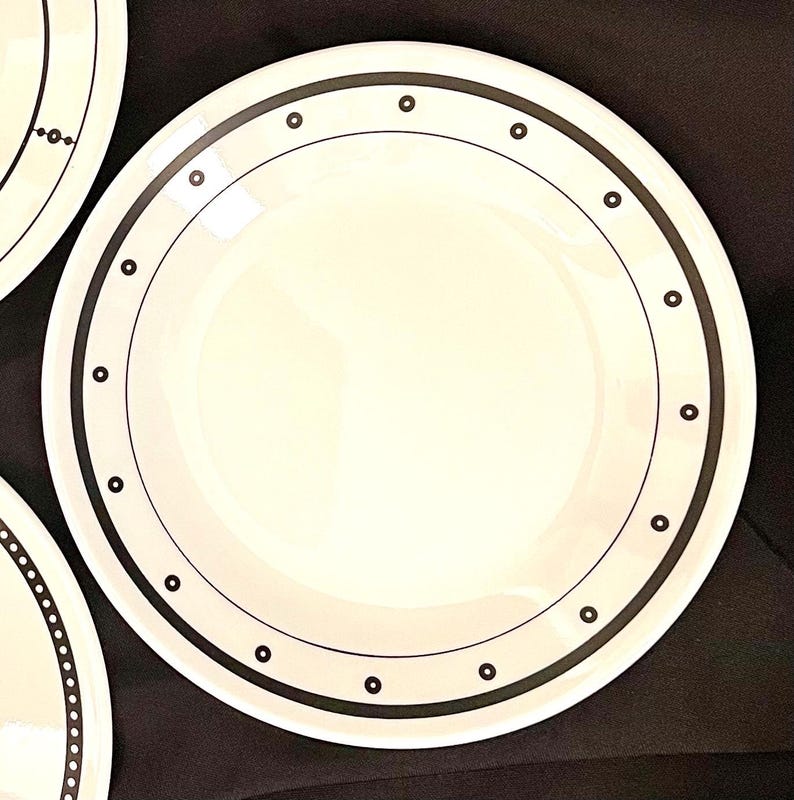 Corelle Black and White Dinnerware | Dinner Plates | - Etsy