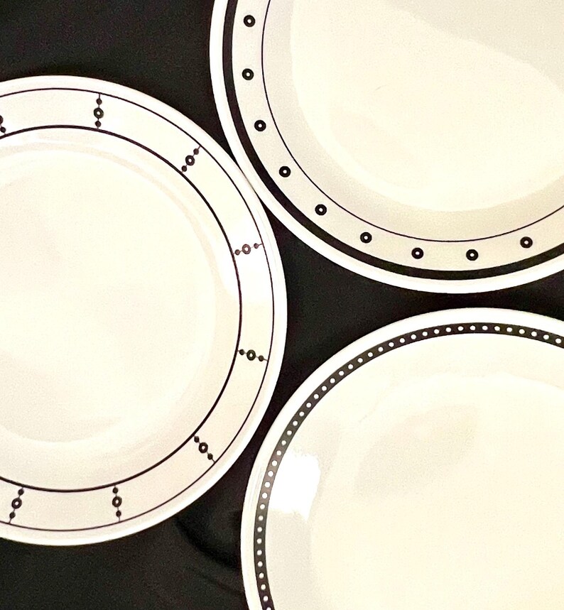 Corelle Black and White Dinnerware | Dinner Plates | - Etsy