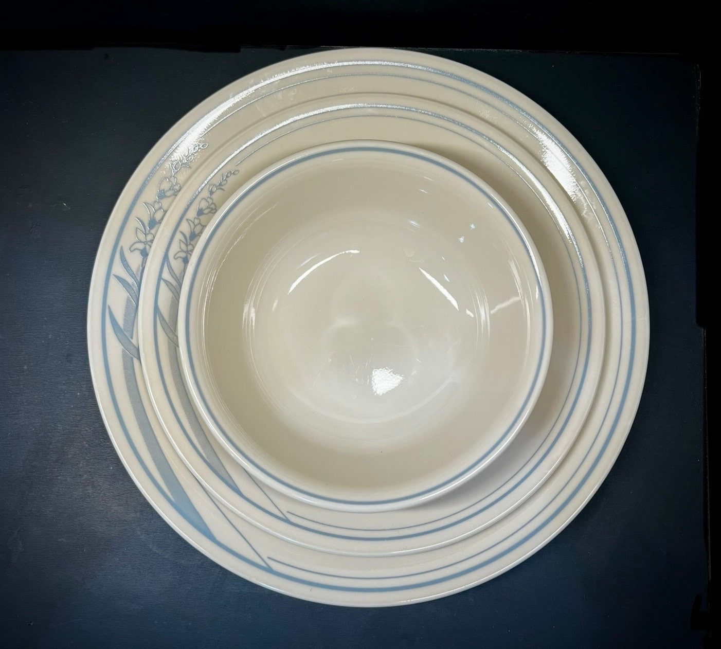 Corelle Blue Lily Dinnerware - Etsy