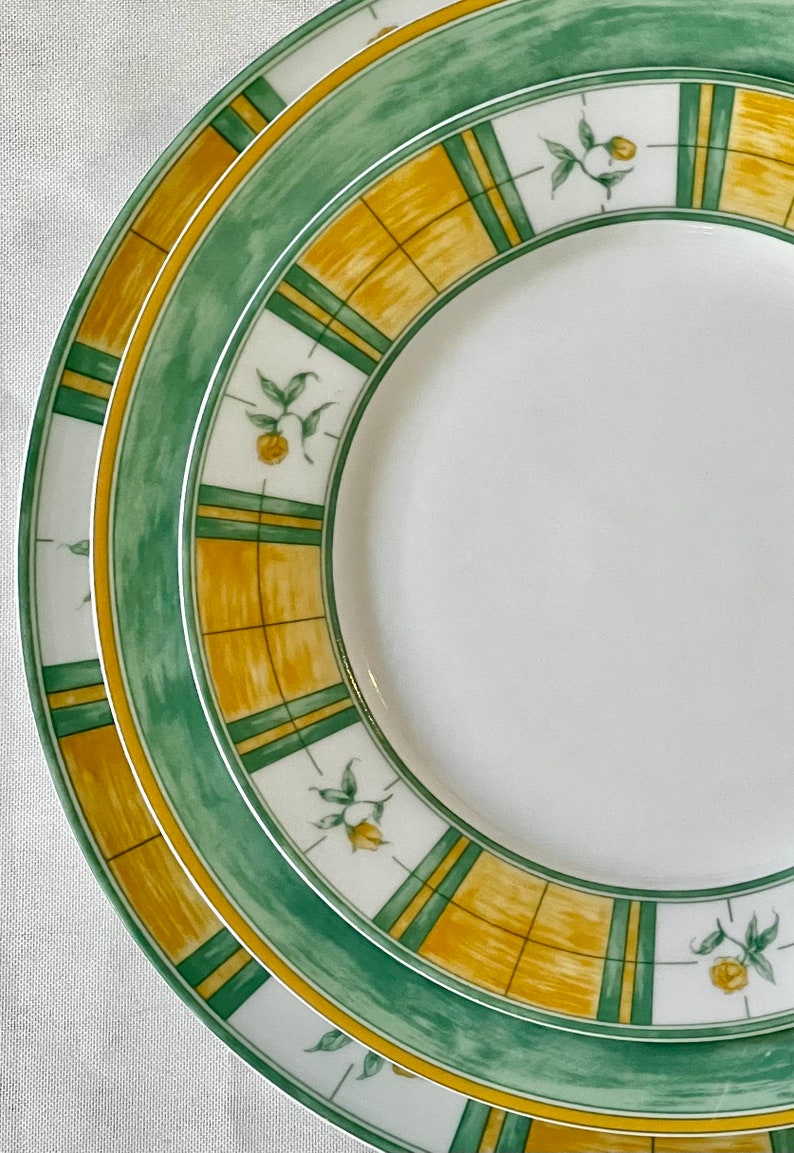 English Rose China | Dinner Plates | Salad Plates | Rimmed Soup Bowls ...