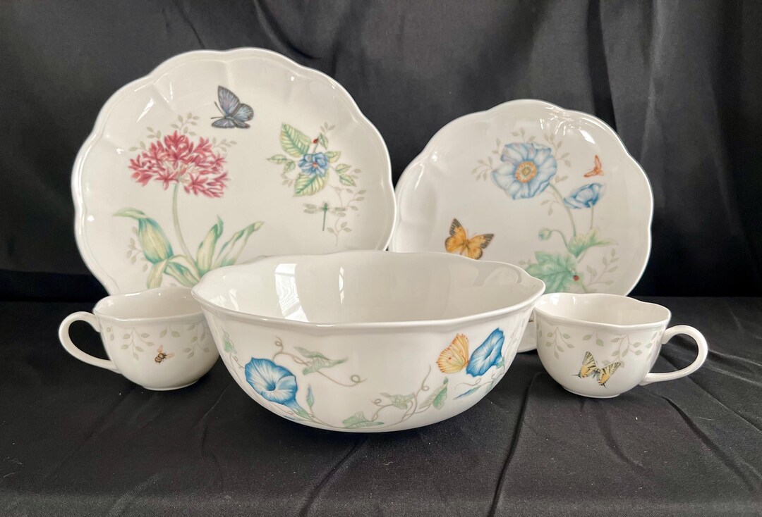 Lenox Butterfly Meadow Dinnerware: Serving Pieces, Plates, and Cup - Etsy