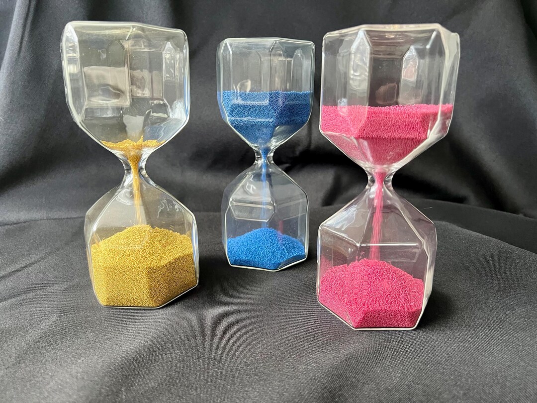 Decorative Hourglass | Clear Glass With Gold, Pink or Blue - Etsy