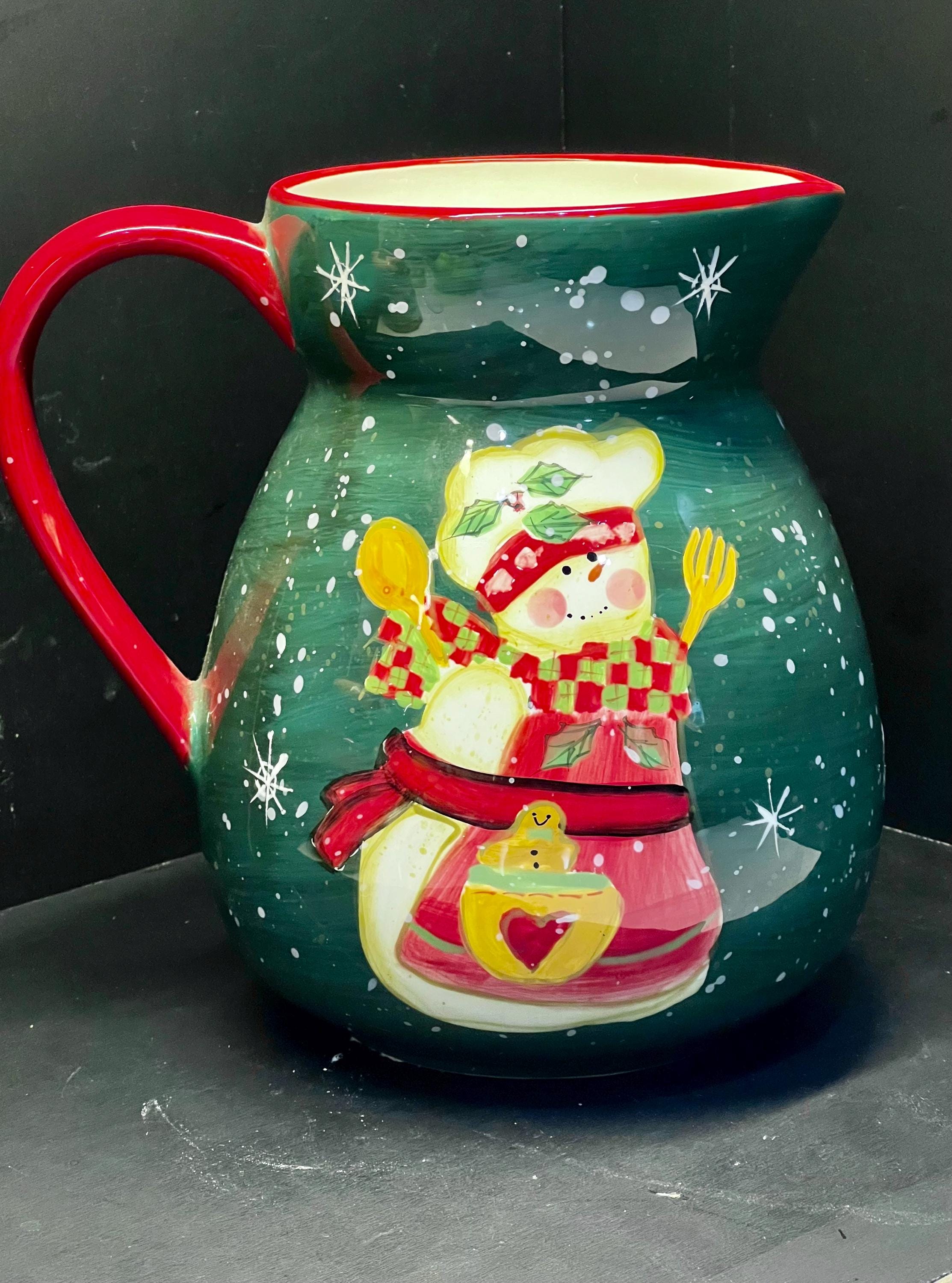 Certified International Bake Shoppe Snowman Pitcher - Etsy