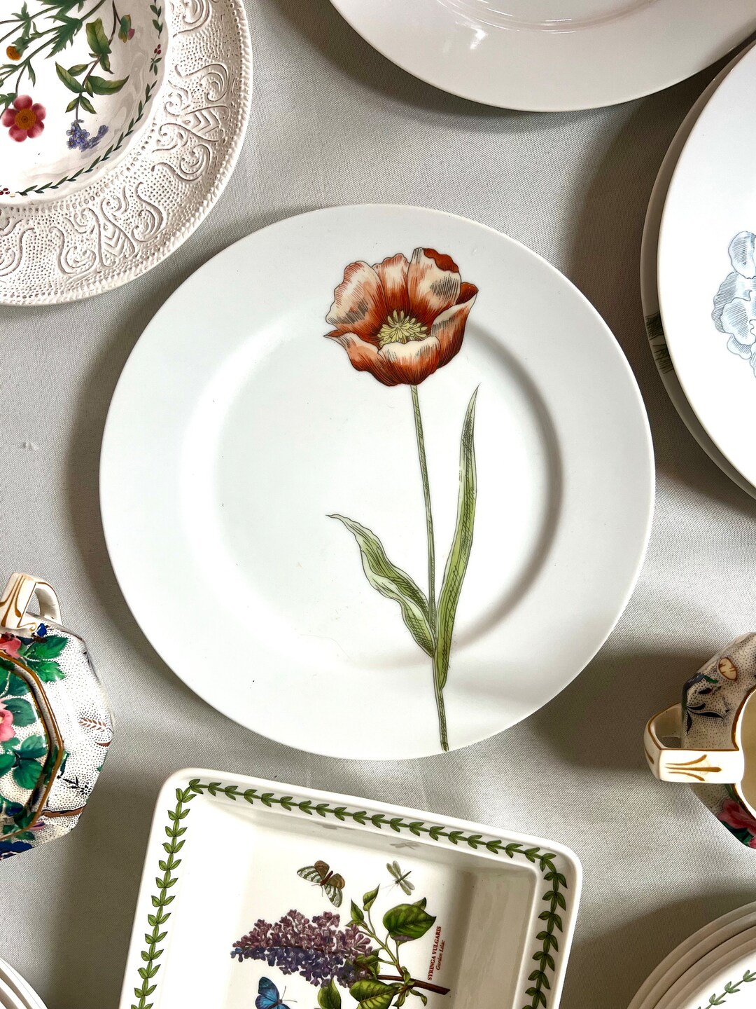 Fitz & Floyd Pastel Poppy Dinnerware - Etsy