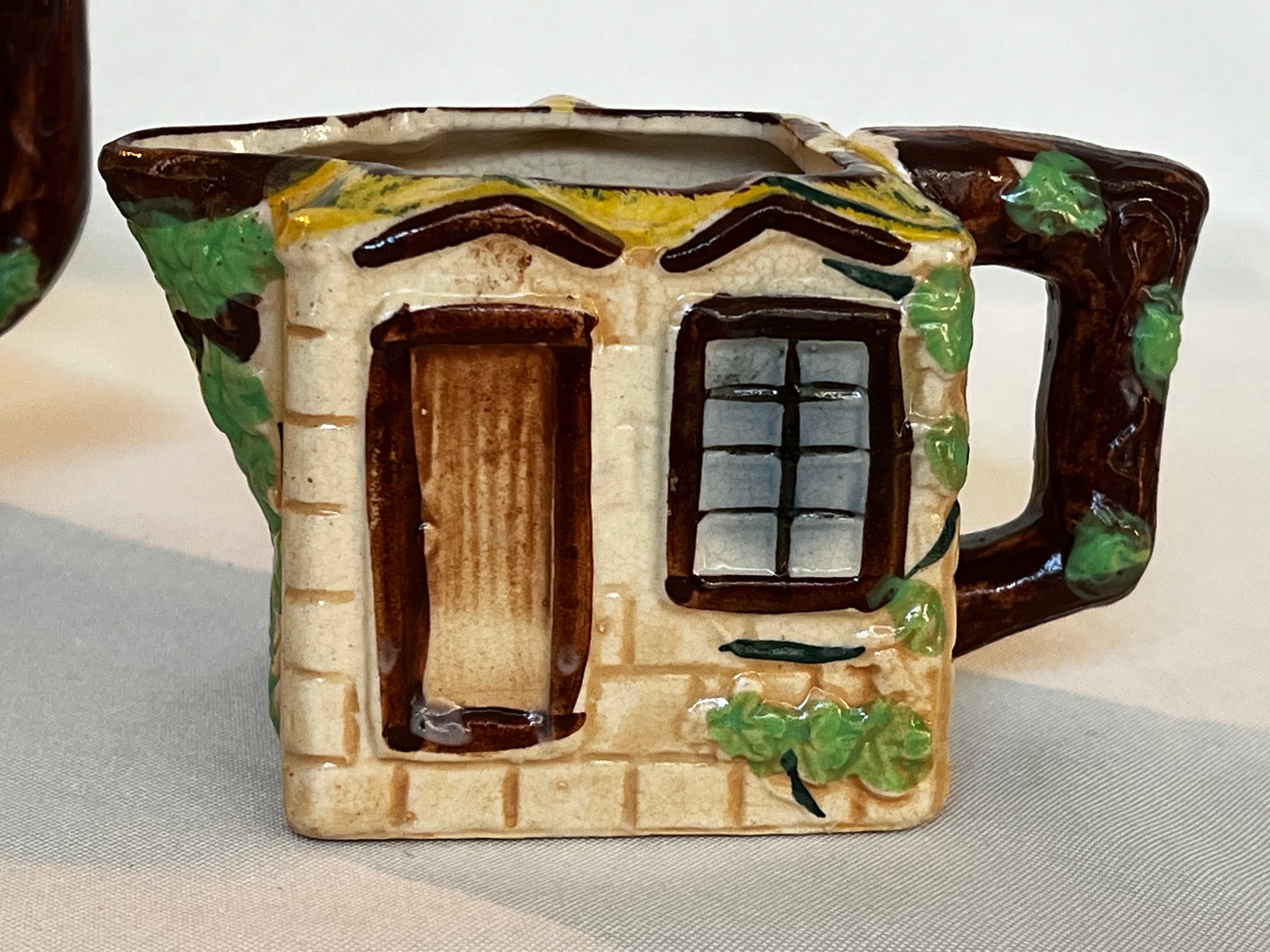 Vintage Cottage Tea Set Teapot, Sugar and Cream - Etsy