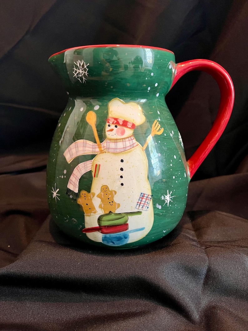 Certified International Bake Shoppe Snowman Pitcher - Etsy