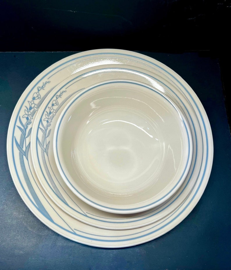 Corelle Blue Lily Dinnerware - Etsy