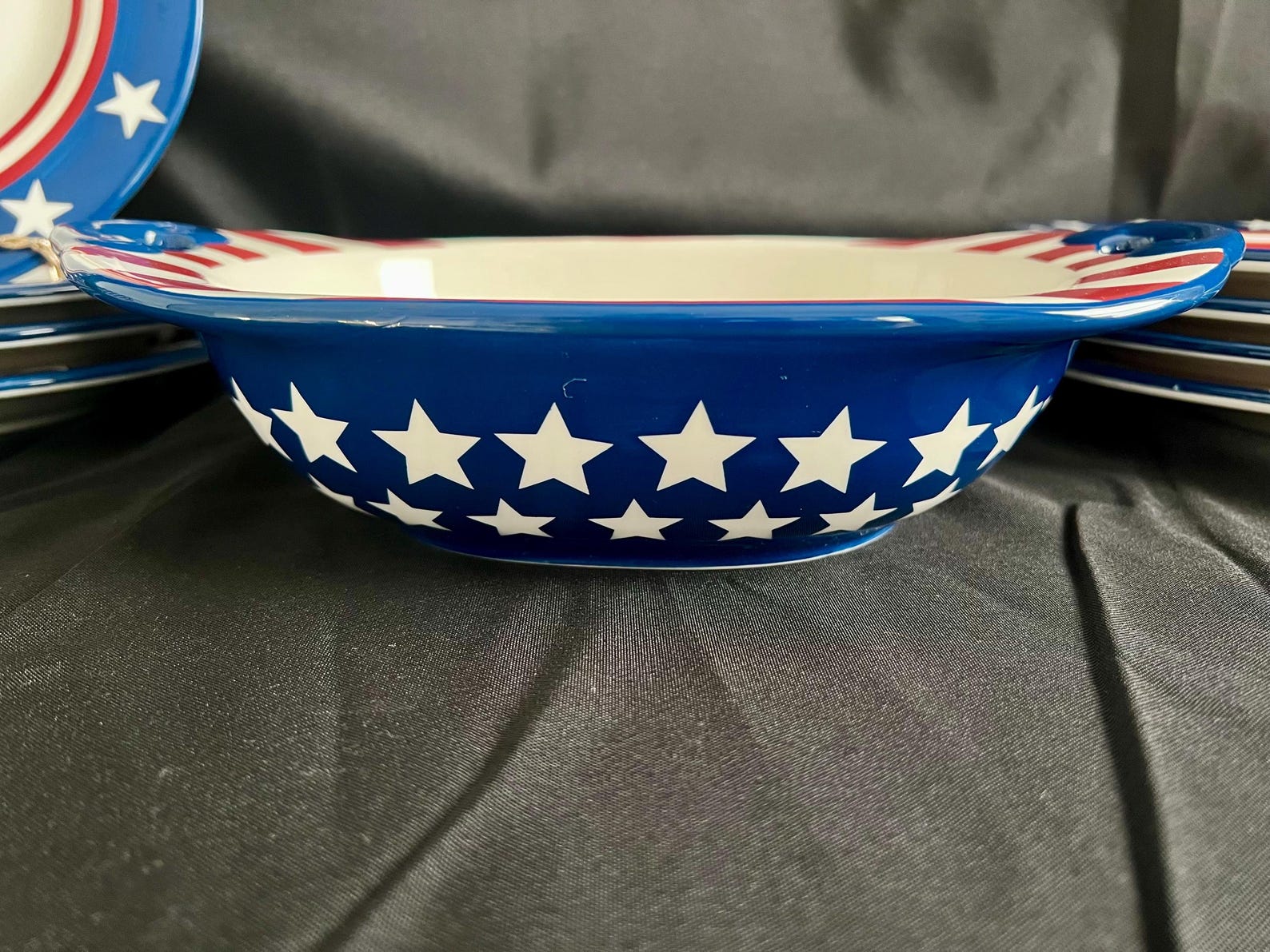 Pfaltzgraff Stars & Stripes Serving Bowls and Luncheon Plates ...