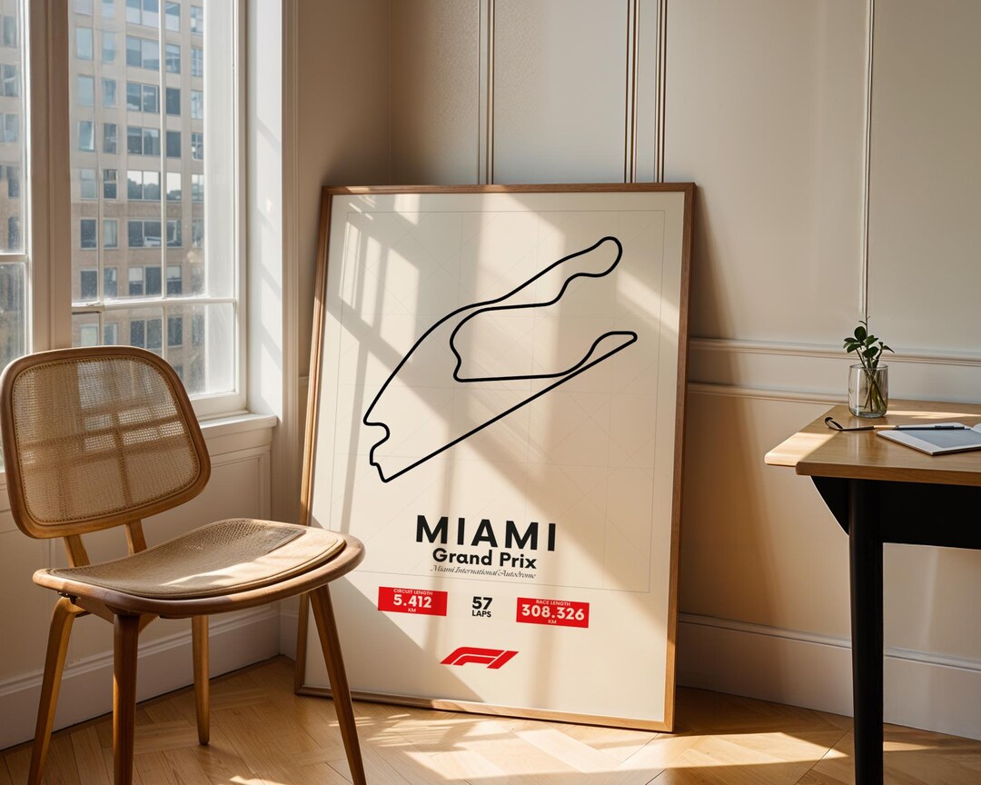 Minimal Miami Grand Prix Circuit Map | Miami International Autodrome ...