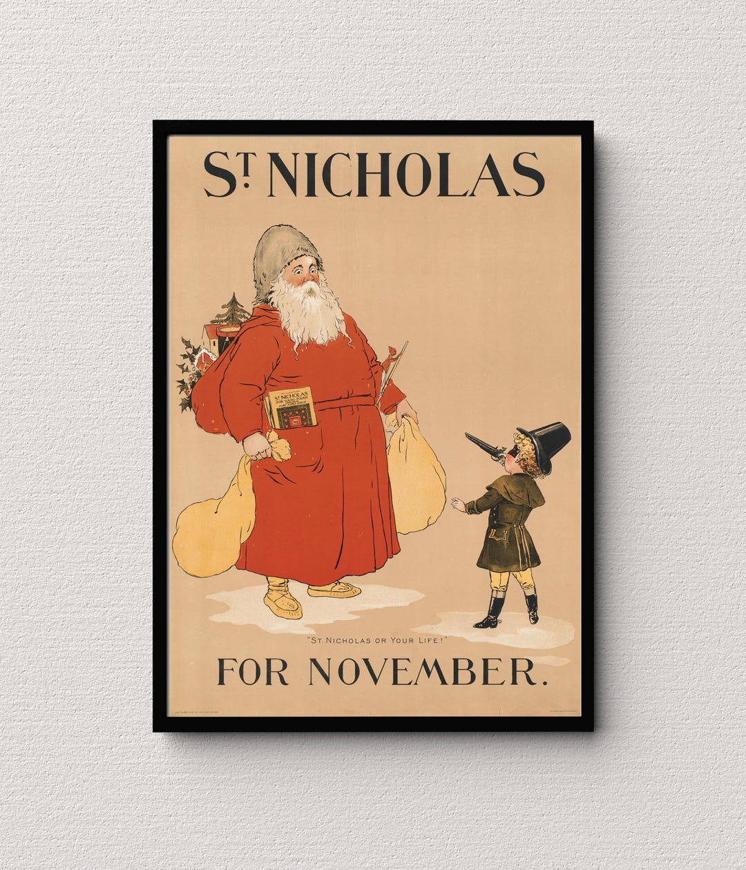 Vintage St. Nicholas Magazine Cover Art, 1895 Lithograph (digital ...