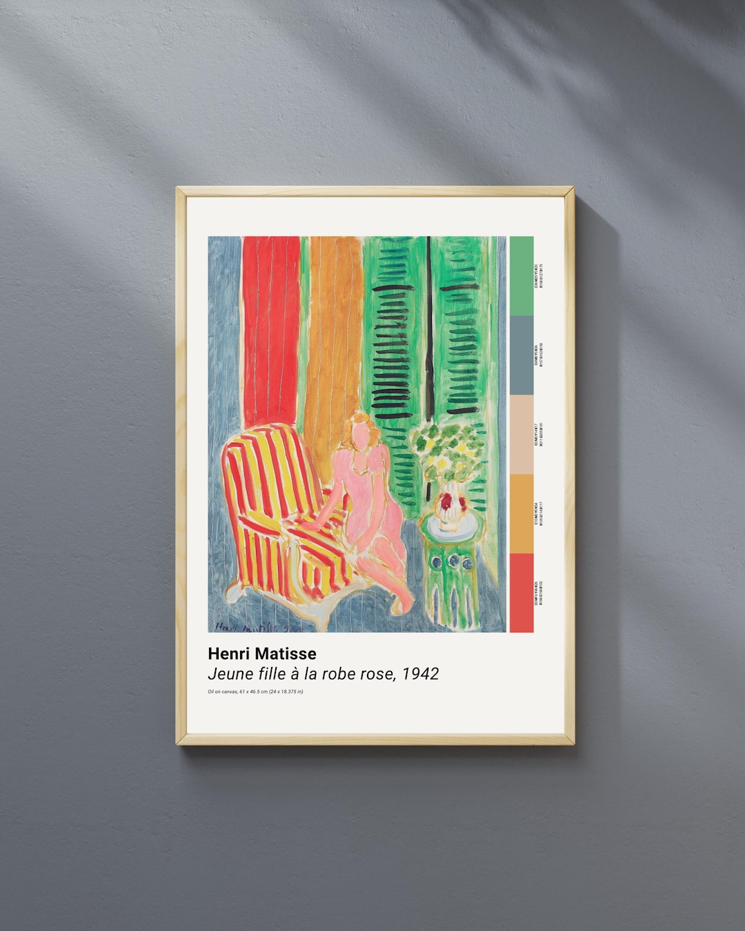 Matisse Fauvism Art Print: Jeune Fille à La Robe Rose (digital Download ...