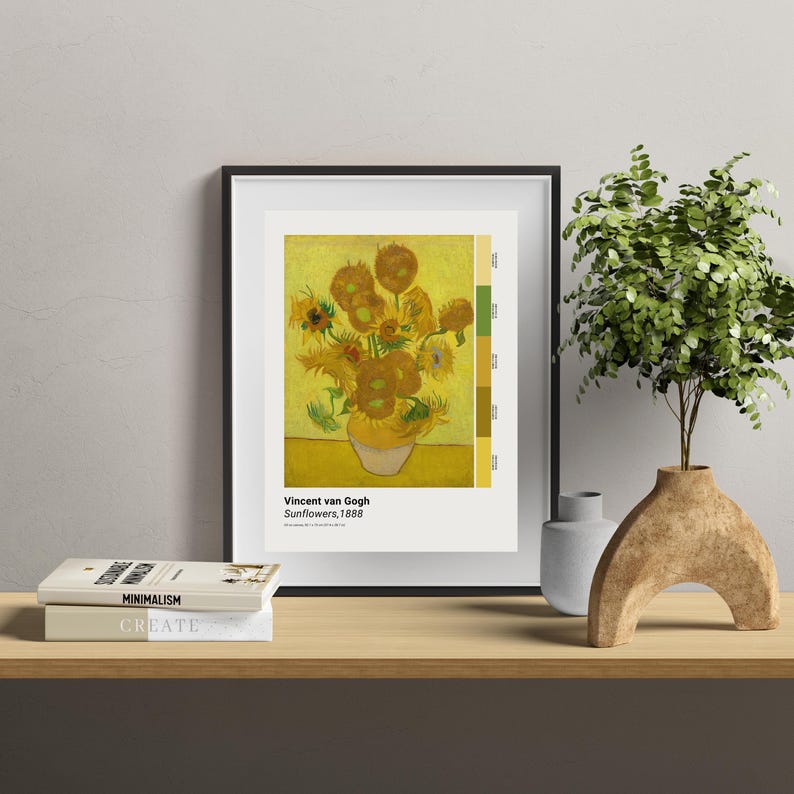 Van Gogh Sunflowers Poster | Color Palette Fine Art Print | Post ...