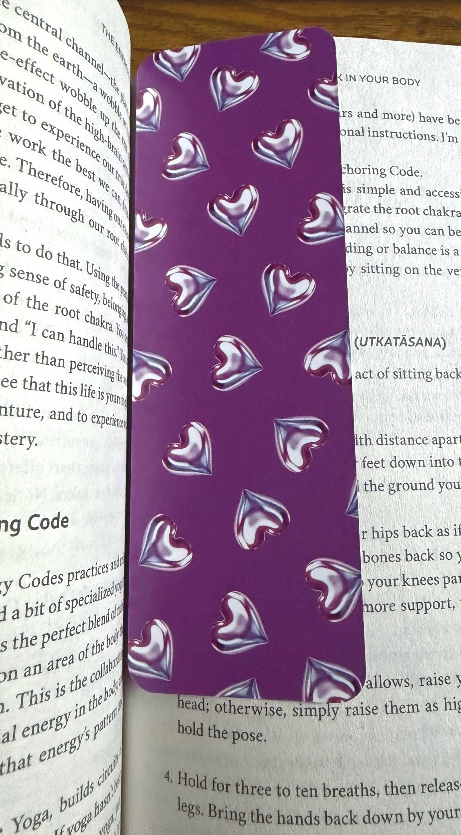Purple Chrome Hearts Bookmark – Aesthetic Book Lover Gift, Reading ...