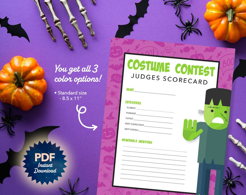 Halloween Costume Contest Judges Scorecard (printable PDF) - Etsy