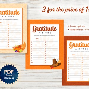 Gratitude A-Z Tree - Activity Worksheet for Thanksgiving & Holiday ...