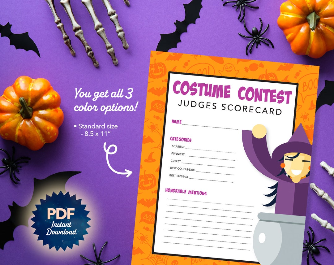 Halloween Costume Contest Judges Scorecard (printable PDF) - Etsy