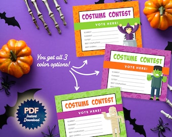 Halloween Costume Contest Judges Scorecard - Printable PDF - Use With ...