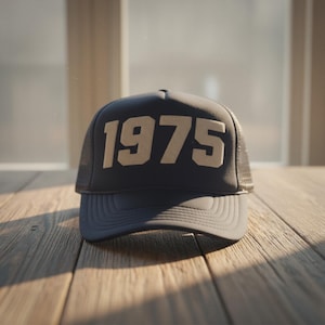 1975 Embroidered Trucker Hat | Retro Snapback - Etsy