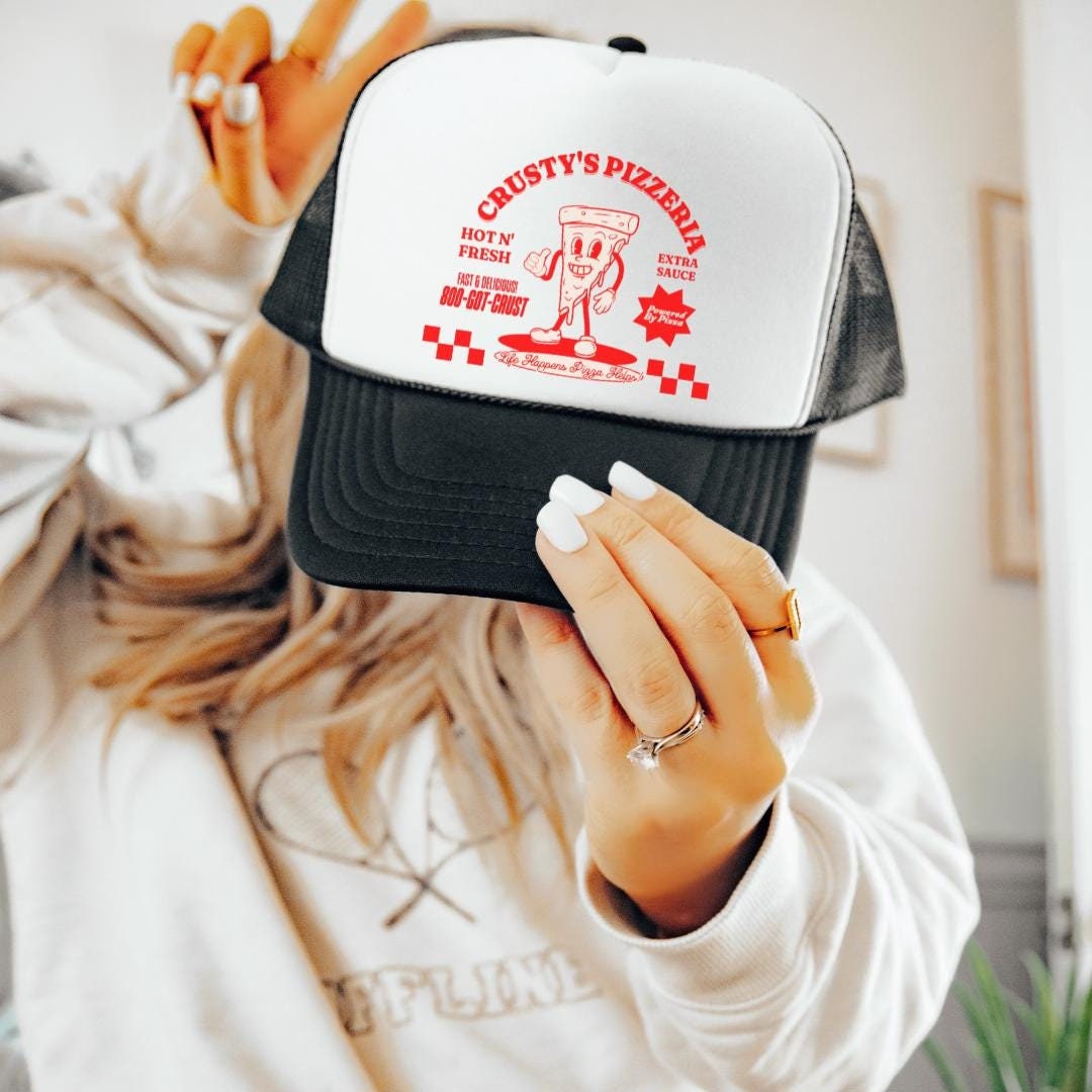 Crusty's Pizzeria Trucker Hat, Retro Foam, Pizza Lover Gift - Etsy