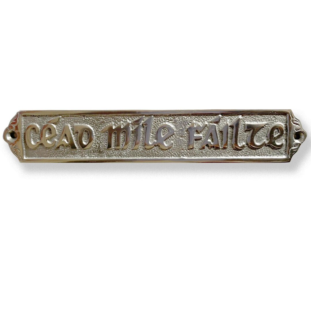 Brass Plaque Céad Mile Fáilte -18cm X 3cm (SWP05) - Etsy