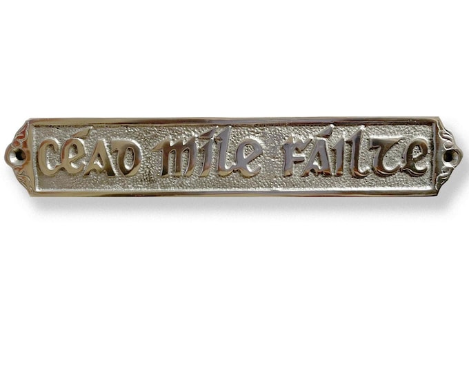 Small Brass Plaque Céad Mile Fáilte -18cm X 3cm (SWP05) - Etsy
