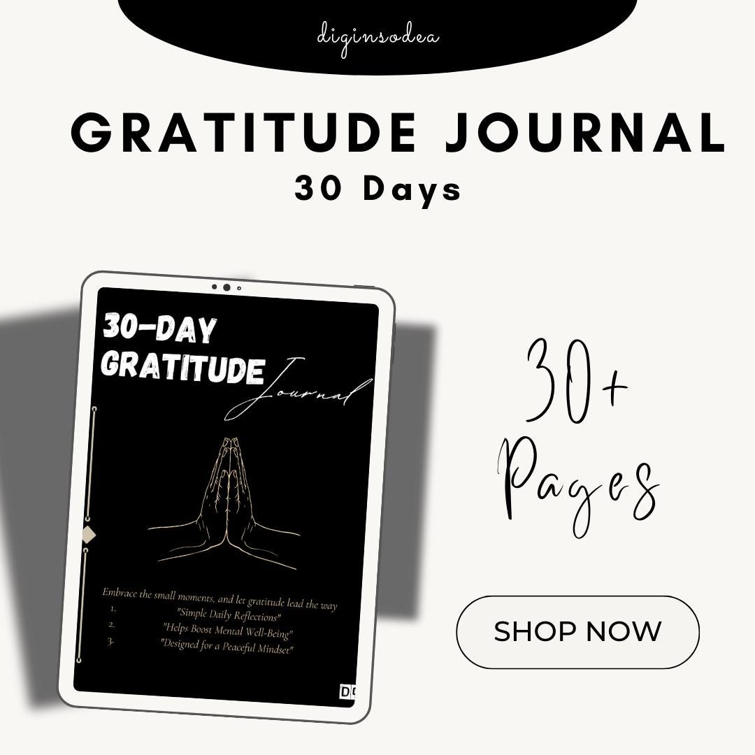 30-day Gratitude Journal Printable Daily Gratitude Prompts Mindfulness ...