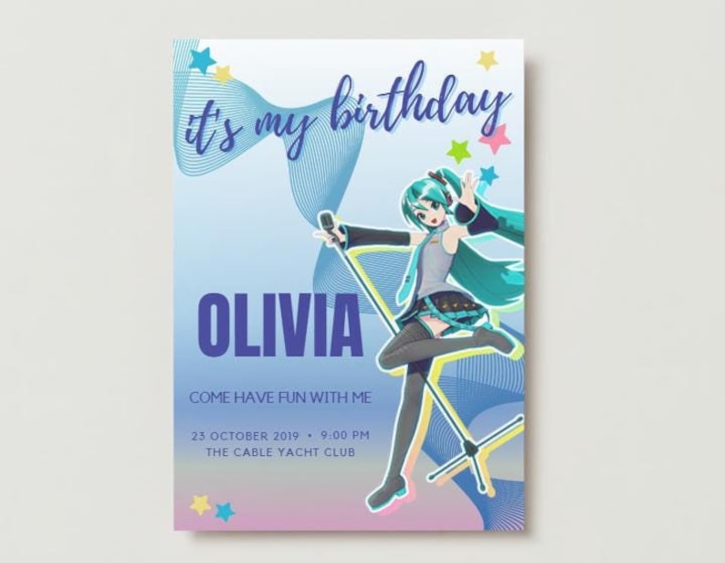 Hatsune Miku Invitation - Etsy