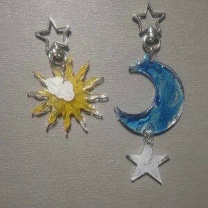 Sun and Moon Keychains - Etsy
