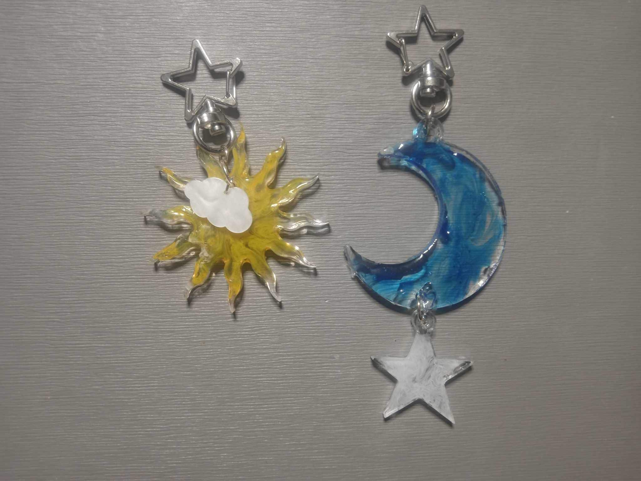 Sun and Moon Keychains - Etsy